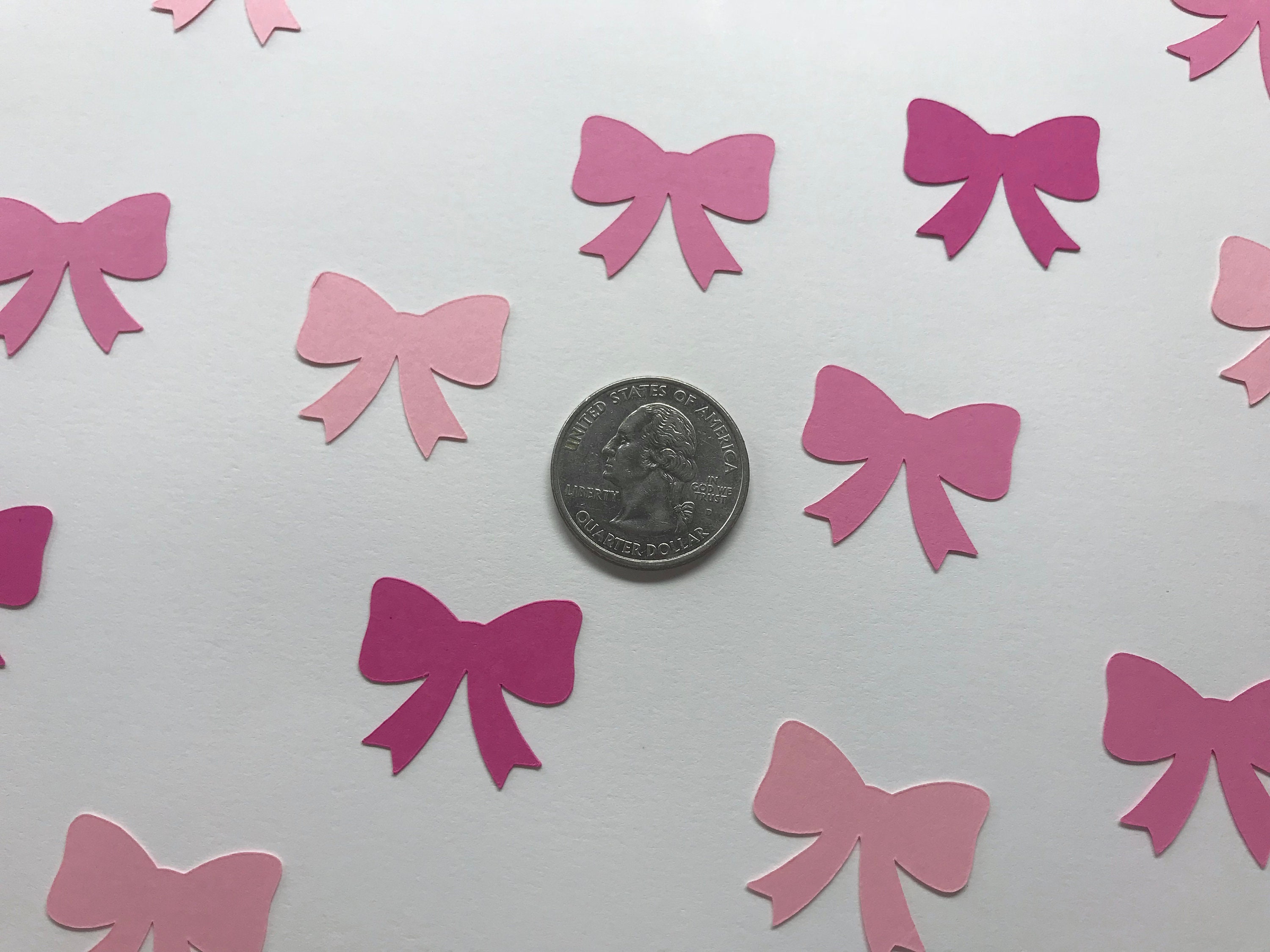 Pink Bow Confetti Shades of Pink Bows Pink Baby Shower - Etsy
