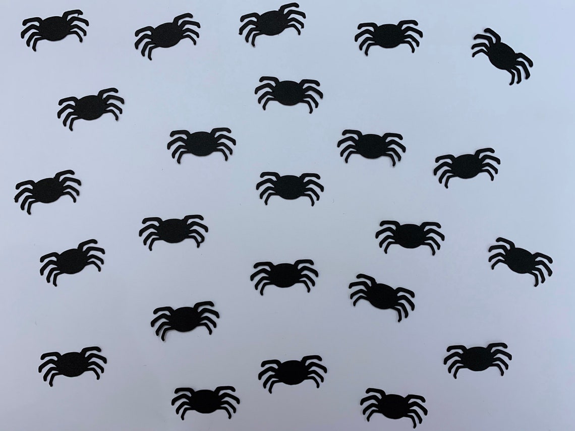 Black Spider Confetti Spider Confetti Halloween Decor | Etsy