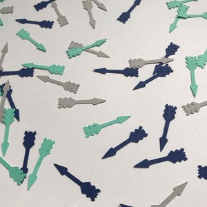 Navy, Mint, and Grey Arrow Confetti Tribal Party Decorations Wild One ...