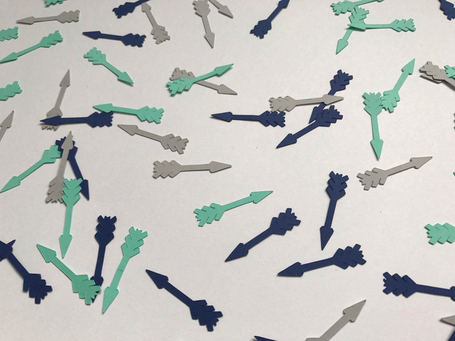 Navy Mint and Grey Arrow Confetti Tribal Party Decorations - Etsy