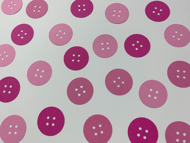 Shades of Pink Button Confetti - Cute as a Button Baby Shower - Button ...