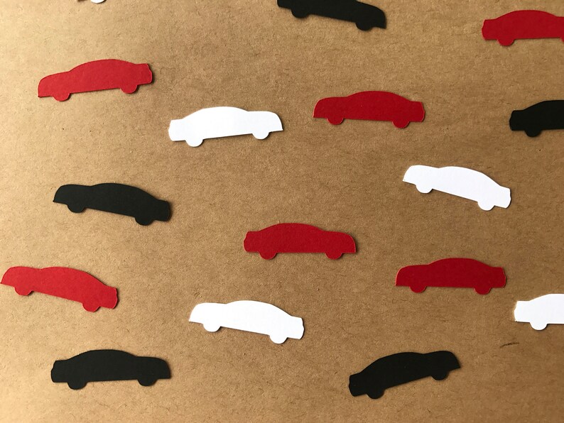 Red Black and White Car Confetti Racing Car Birthday Party | Etsy