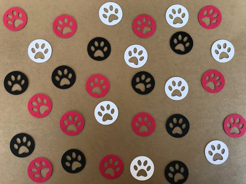 Paw Print Confetti Paw Print Decorations Puppy Party Decor | Etsy