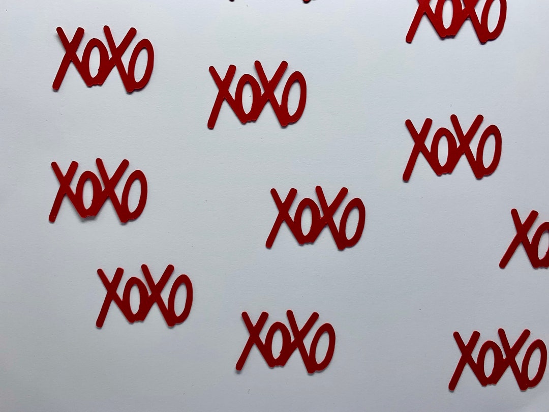 Red XOXO Confetti - Hugs and Kisses Confetti - Red Wedding Confetti ...