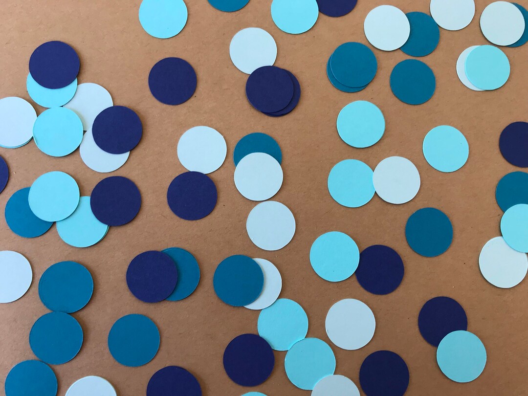 Blue Confetti - Blue Dot Confetti - Shades of Blue Confetti - Boy Baby ...