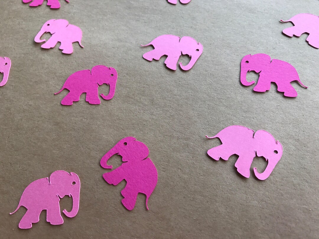 Pink Elephant Confetti 100 Pieces Shades of Pink Confetti Elephant ...