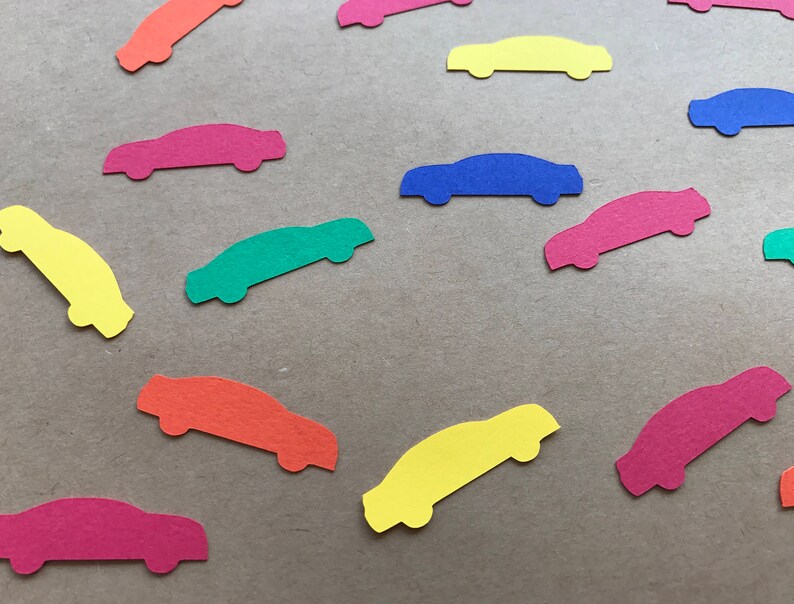 Car Confetti Primary Color Car Confetti Car Birthday Party | Etsy