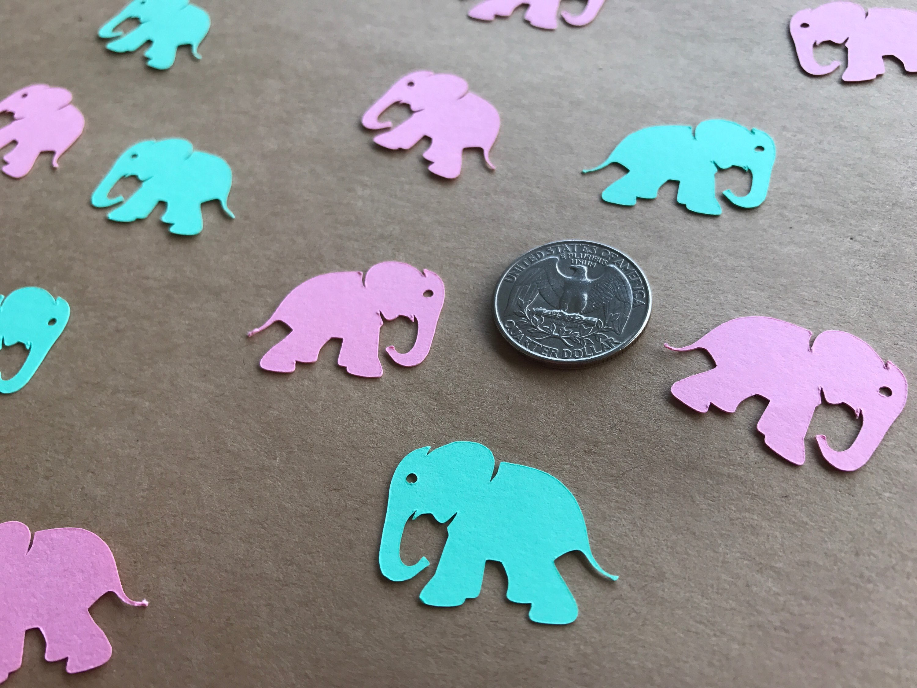 Pink and Mint Elephant Confetti Elephant Baby Shower | Etsy
