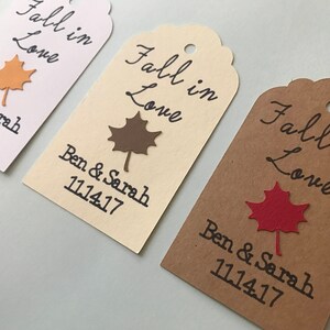 Fall in Love Favor Tags Custom Favor Tags Fall Wedding - Etsy