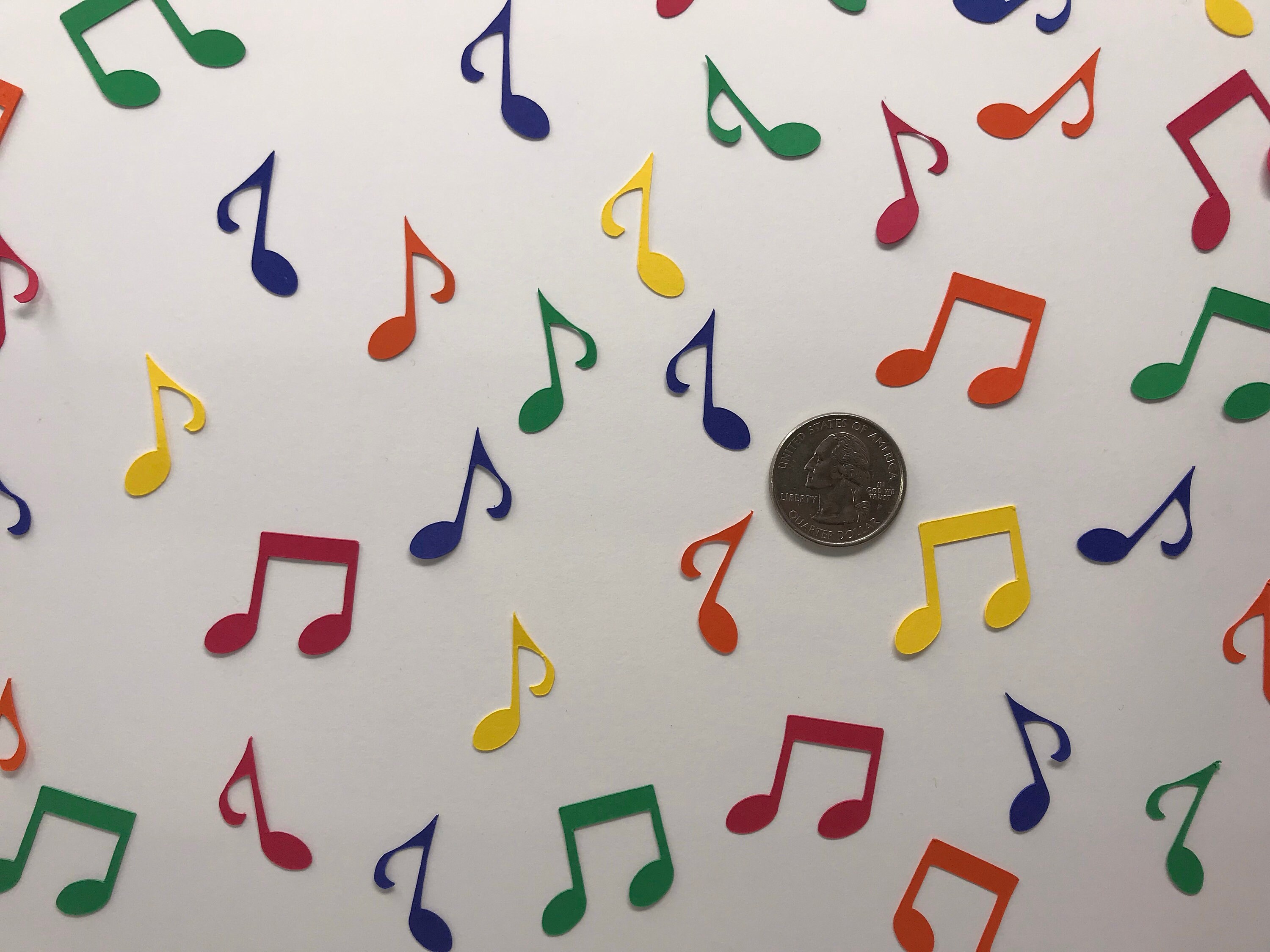 Primary Color Music Note Confetti Music Note Party - Etsy