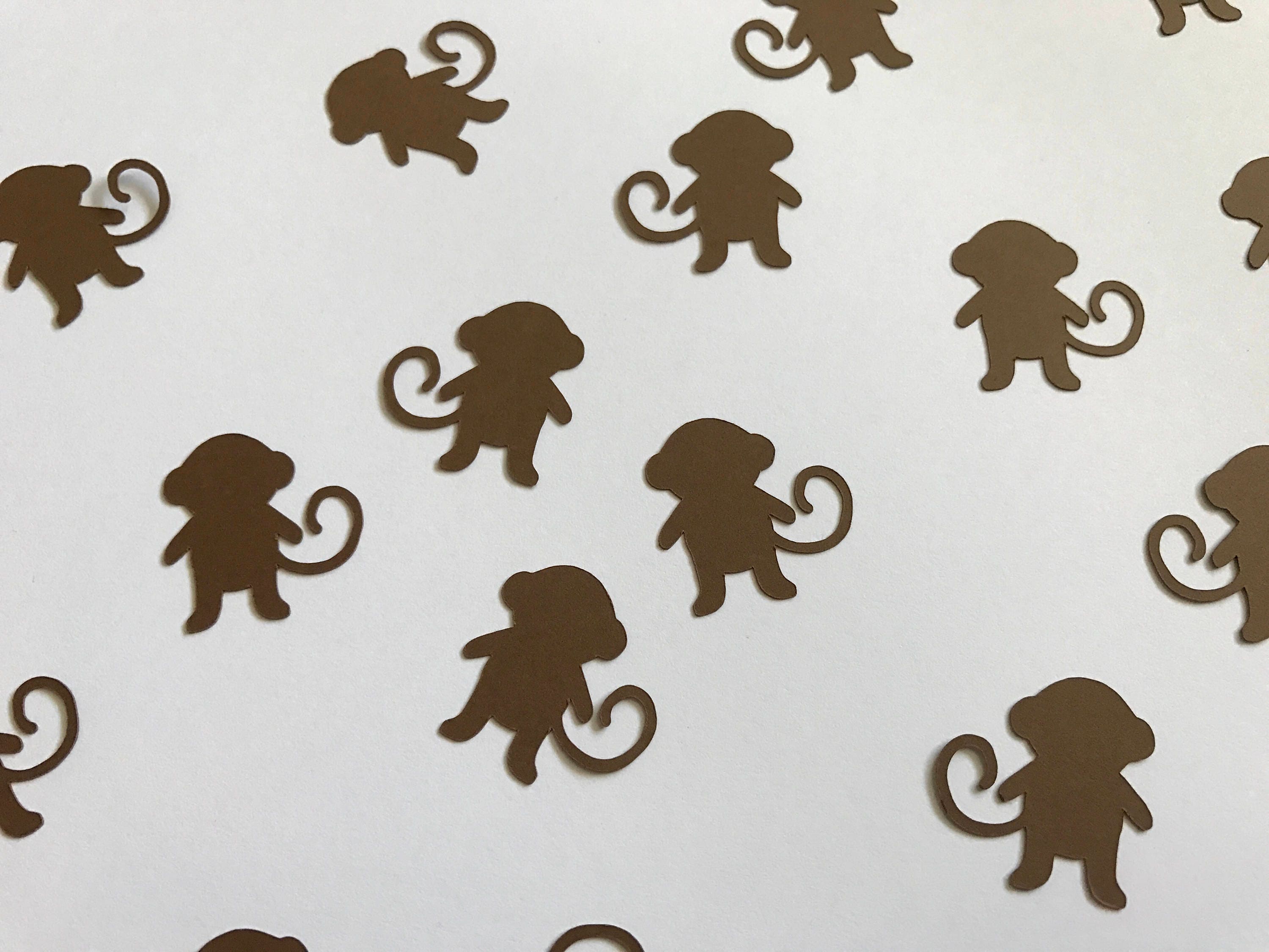 Brown Monkey Confetti Monkey Baby Shower Monkey Birthday - Etsy
