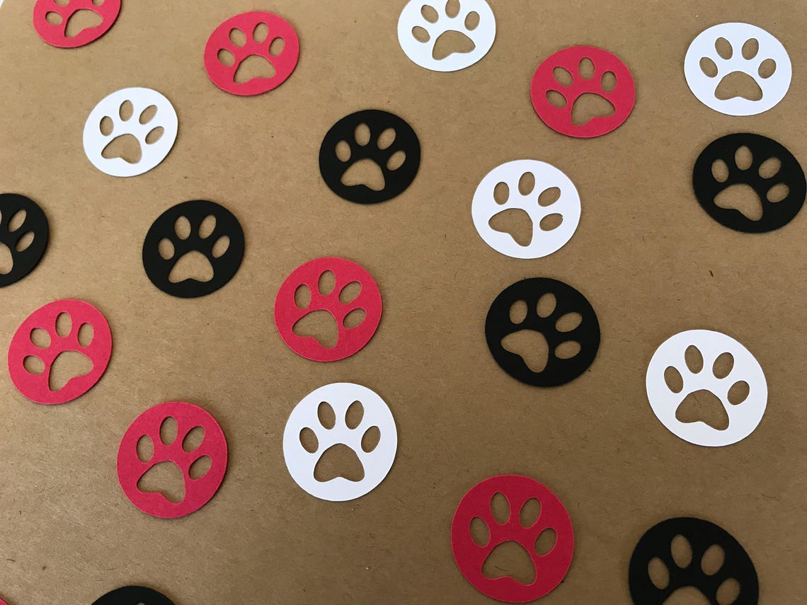 Paw Print Confetti Paw Print Decorations Puppy Party Decor | Etsy