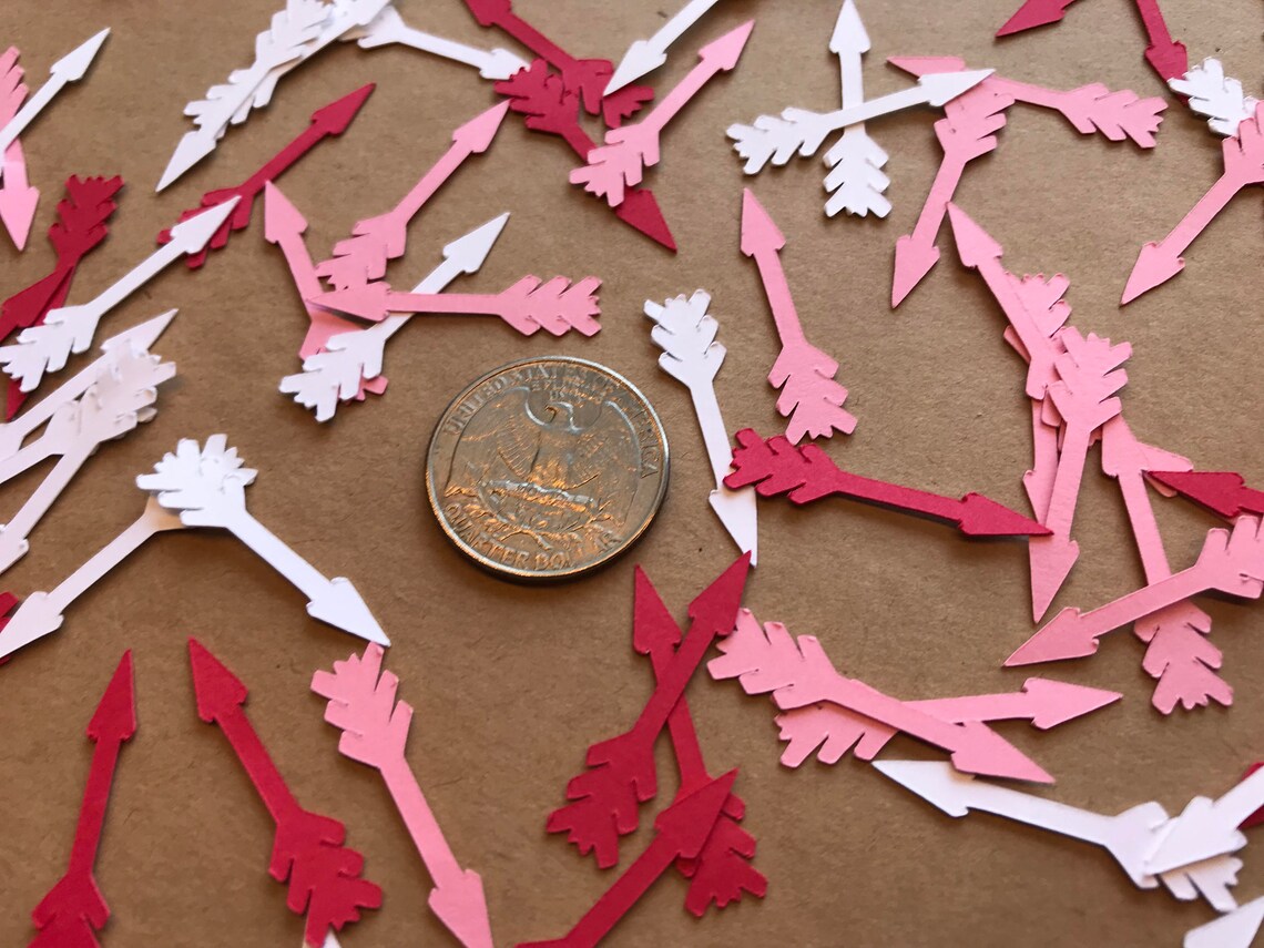 Pink Red and White Arrow Confetti Cupid Decorations - Etsy