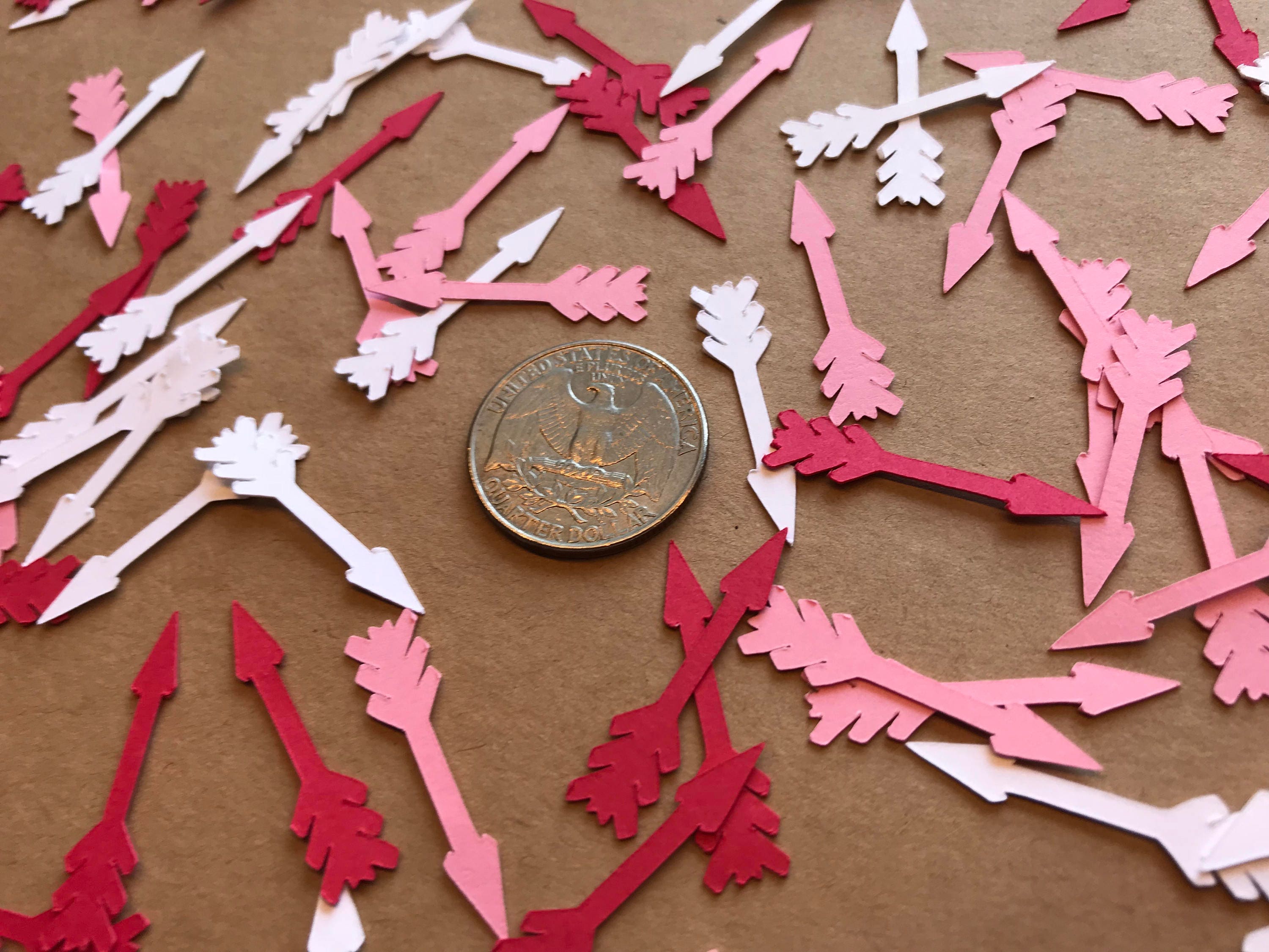 Pink, Red, and White Arrow Confetti - Cupid Decorations - Valentine's ...