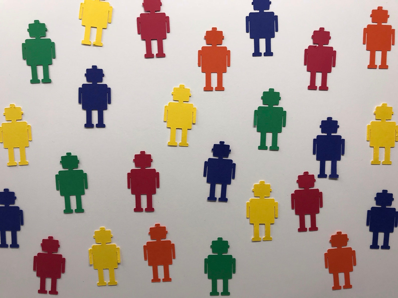 Robot Confetti Primary Color Robots Robot Decor Robot - Etsy