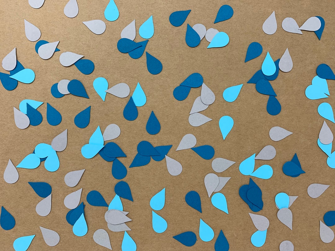 Blue and Grey Rain Drop Confetti - Boy Baby Shower Decor - Blue Shower ...