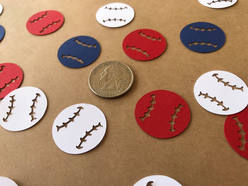 Baseball Confetti Red White and Blue Baseball Confetti | Etsy