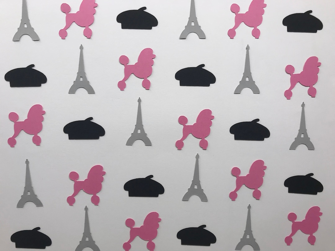 Paris Confetti - Paris Themed Party - Poodle Confetti - Eiffel Tower ...