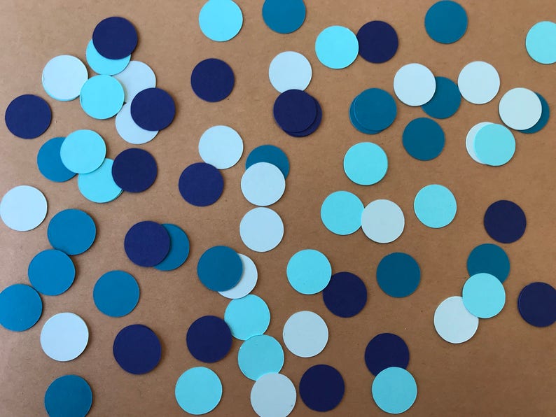 Blue Confetti Blue Dot Confetti Shades of Blue Confetti - Etsy
