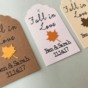 Fall in Love Favor Tags Custom Favor Tags Fall Wedding - Etsy