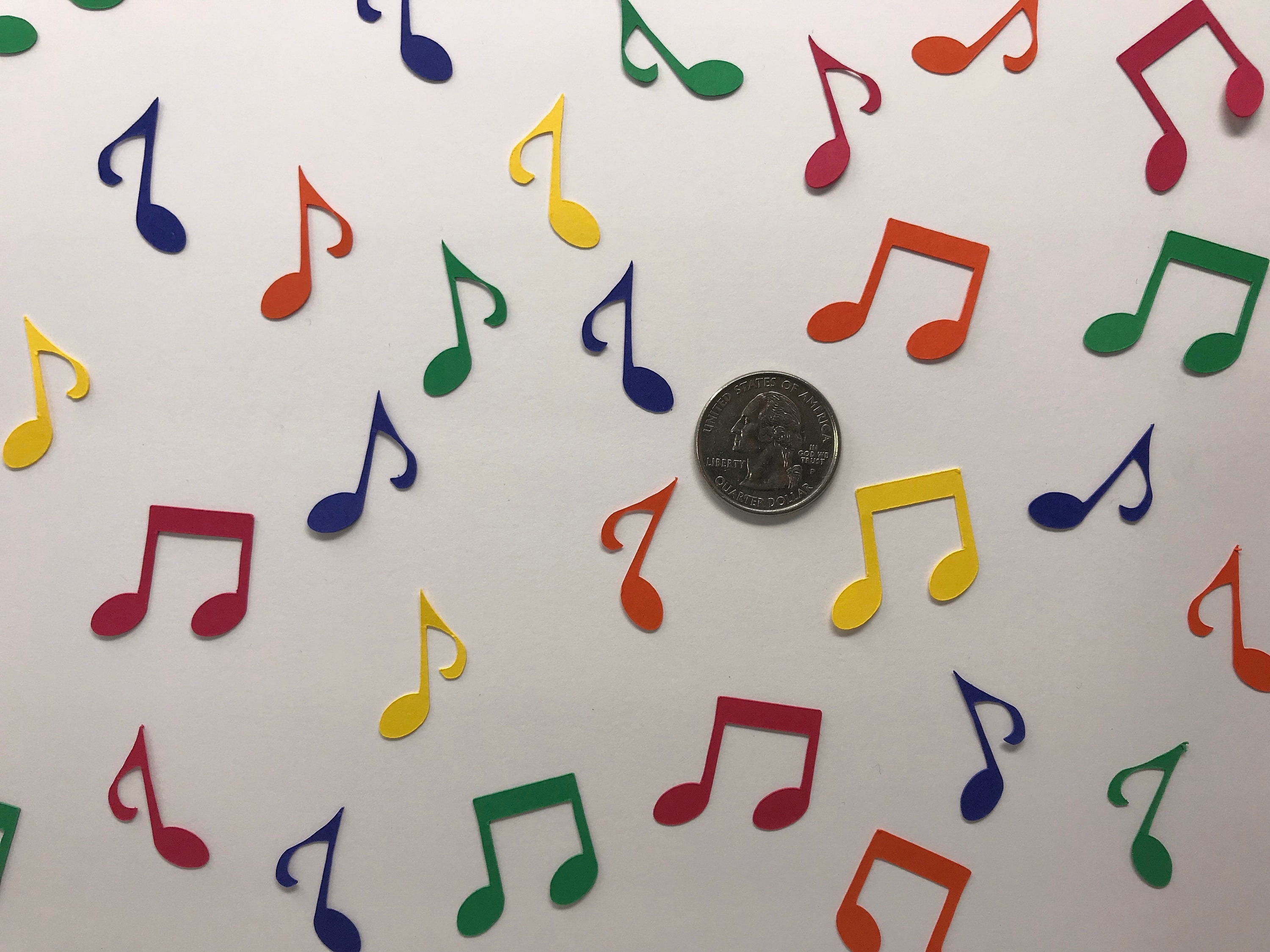 Primary Color Music Note Confetti Music Note Party - Etsy