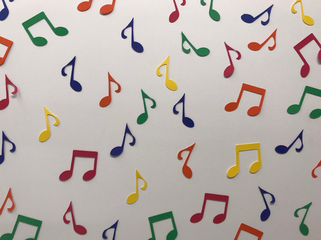 Primary Color Music Note Confetti - Music Note Party Decorations ...