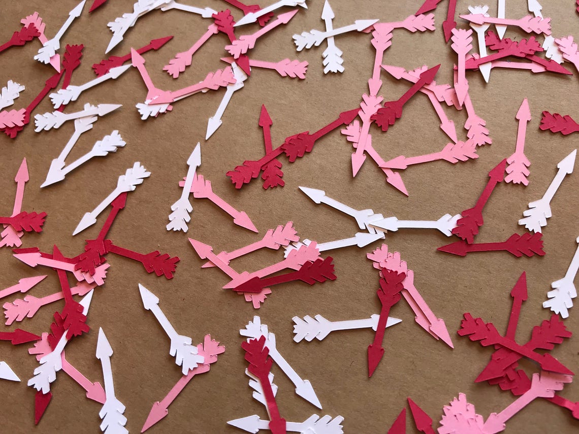 Pink Red and White Arrow Confetti Cupid Decorations - Etsy