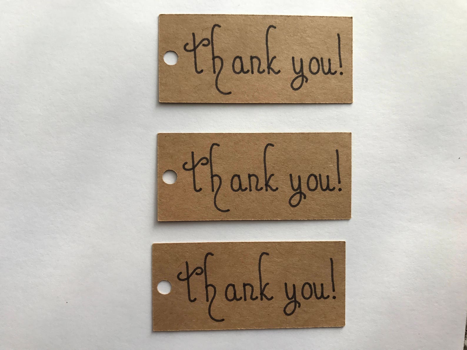 Kraft Rectangle Thank You Tags Mini Thank You Tags Wedding Favor Tags ...