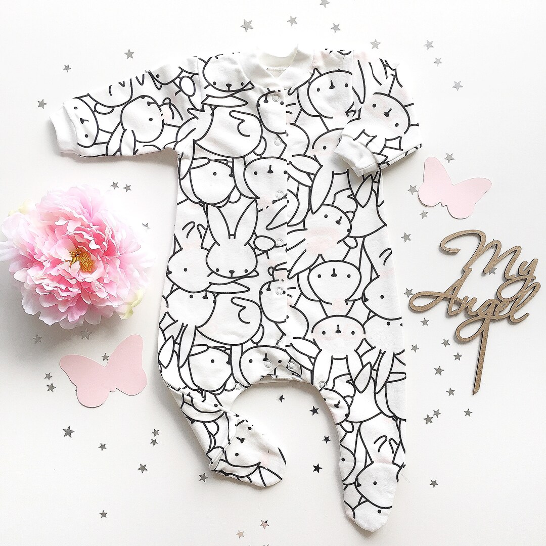 Bunny Onesie® - White Footed Overall - Rabbit Sleepsuits - Bunny ...