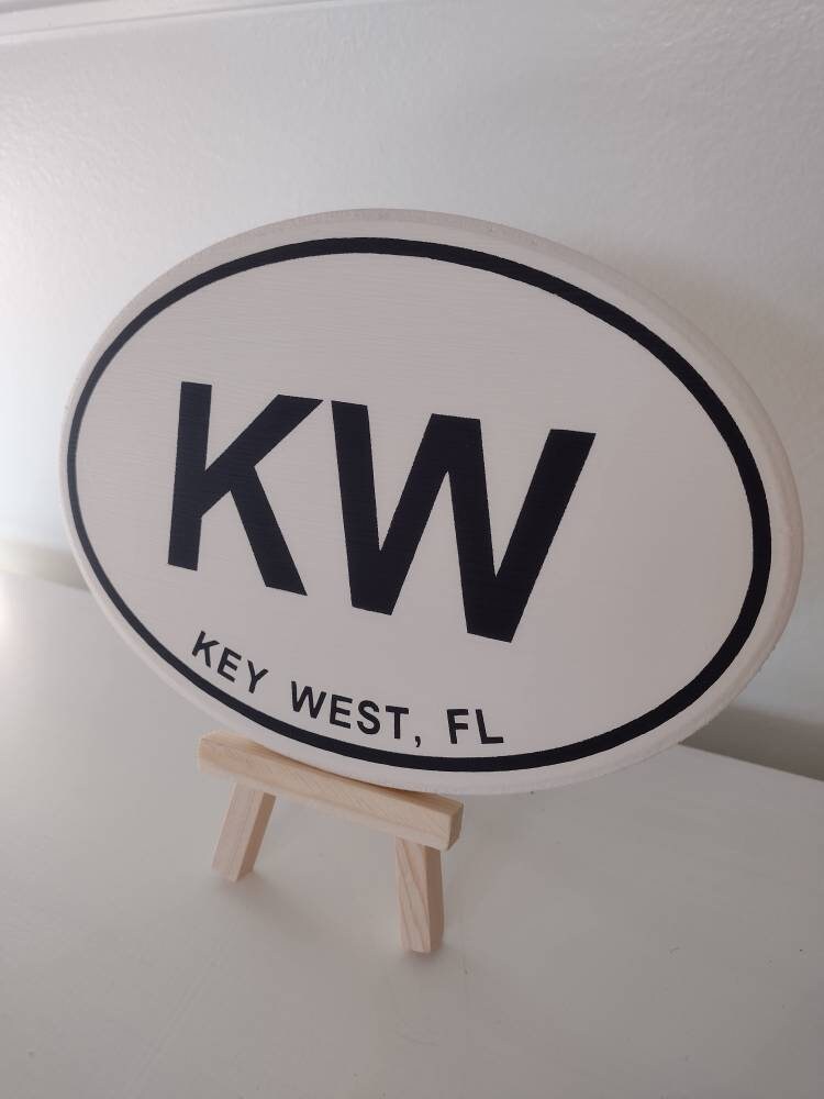 Key West FL Wood Oval Sign Key West Sign KW Wood Sign Coastal Decor ...