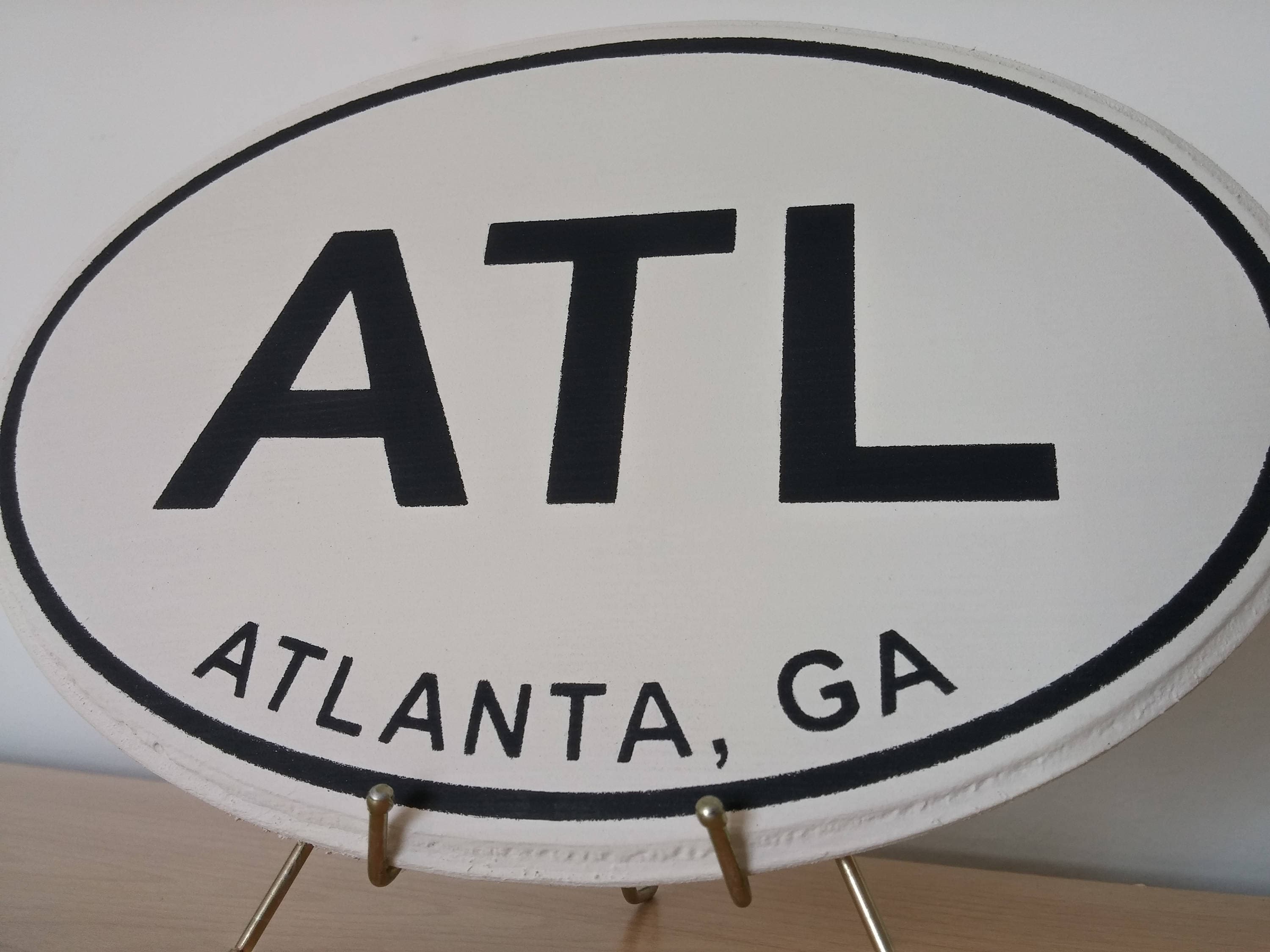 Atlanta Georgia Wood Oval Plaque Atlanta Georgia ATL - Etsy