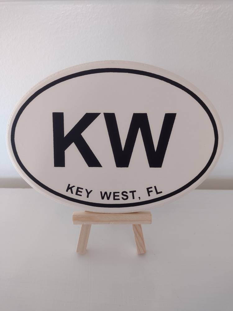 Key West FL Wood Oval Sign Key West Sign KW Wood Sign Coastal Decor ...