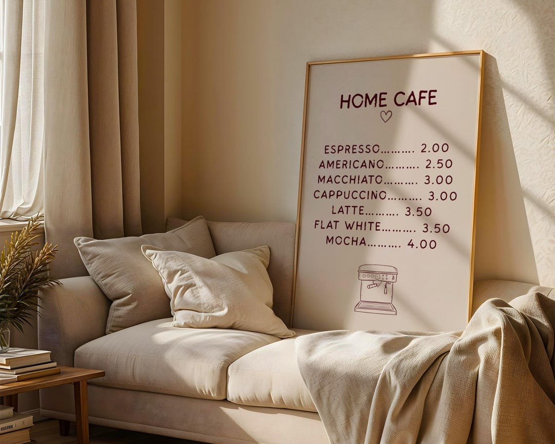 Home Cafe Menu Poster, Retro Coffee Poster, Coffee Poster Print, Coffee ...