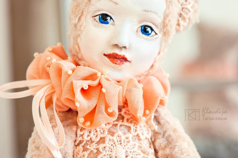 Teddy Doll Artist Teddy Bear Paper Clay Doll OOAK Teddy Bear Interior ...