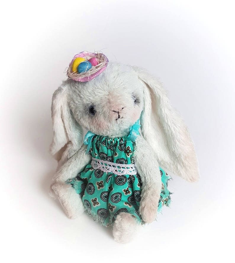Art Teddy Bunny Artist Teddy Rabbit Interior Toy OOAK Bunny in Dress ...
