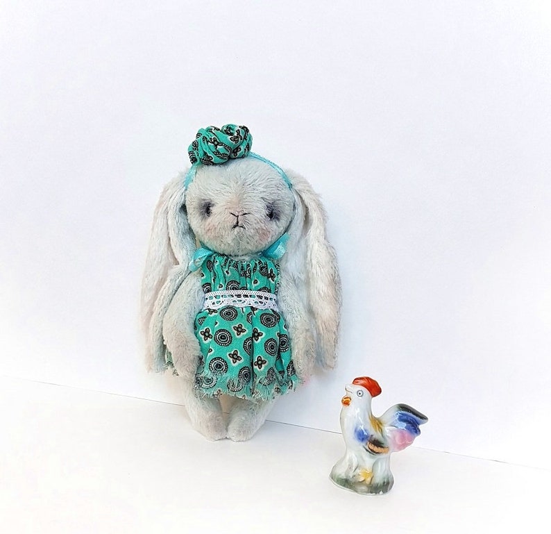 Art Teddy Bunny Artist Teddy Rabbit Interior Toy OOAK Bunny in Dress ...