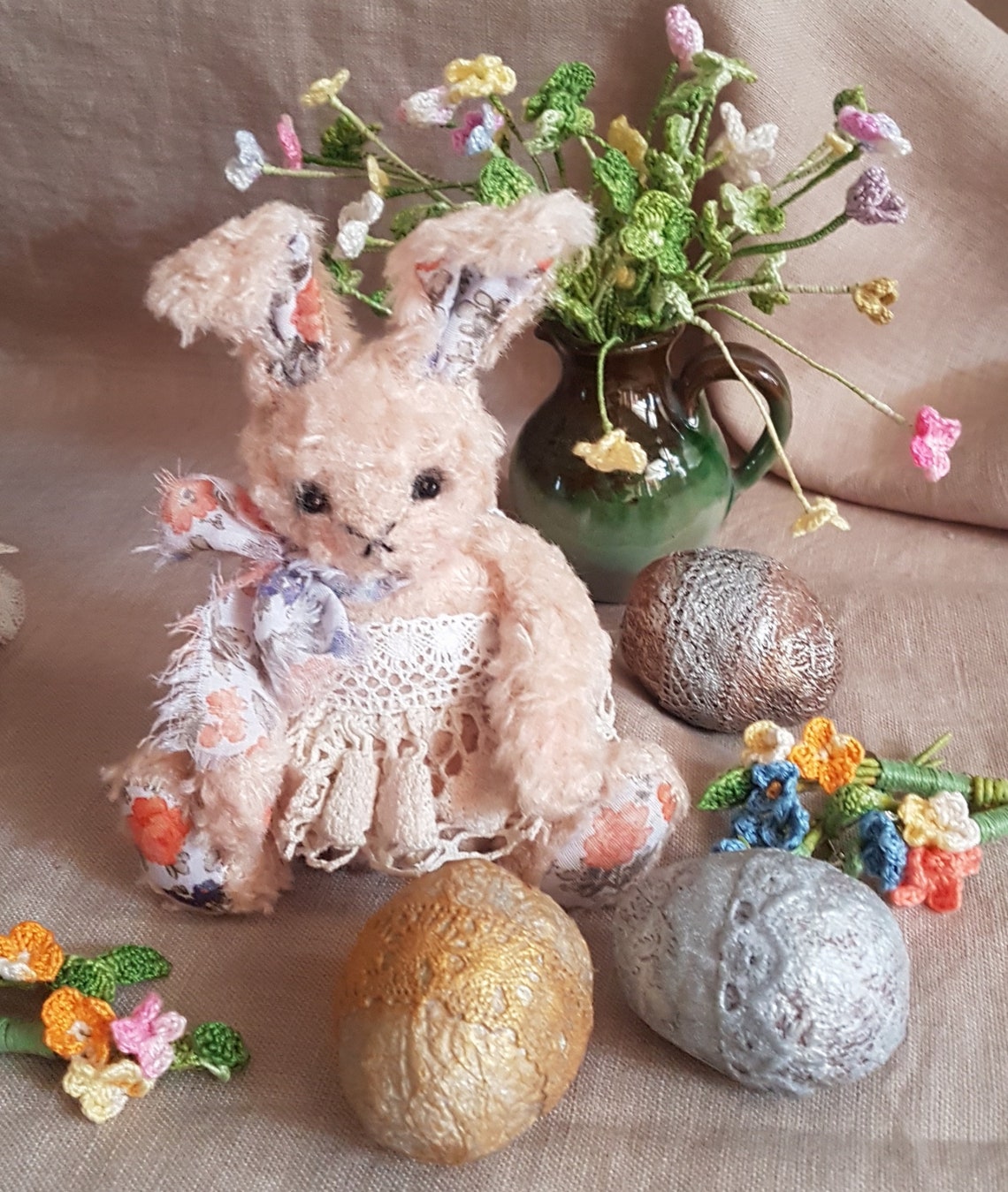 OOAK Teddy Bunny Interior Toy Teddy Rabbit Artist Teddy Bunny - Etsy