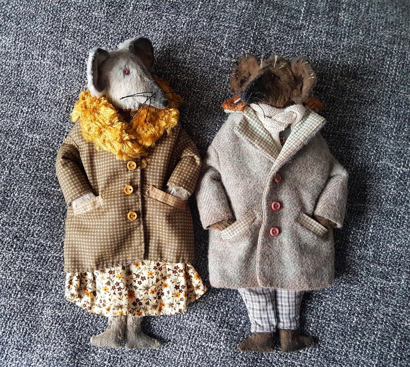 Textile Mice in Dresses and Coats Artistic Rats Cute Toys - Etsy