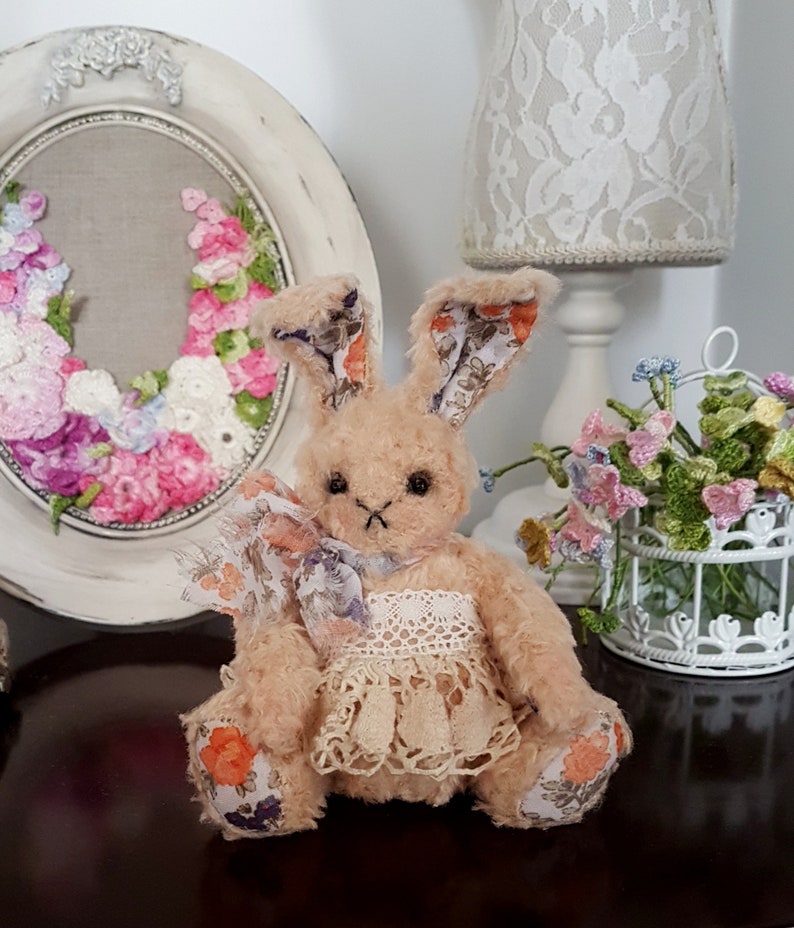 OOAK Teddy Bunny Interior Toy Teddy Rabbit Artist Teddy Bunny ...