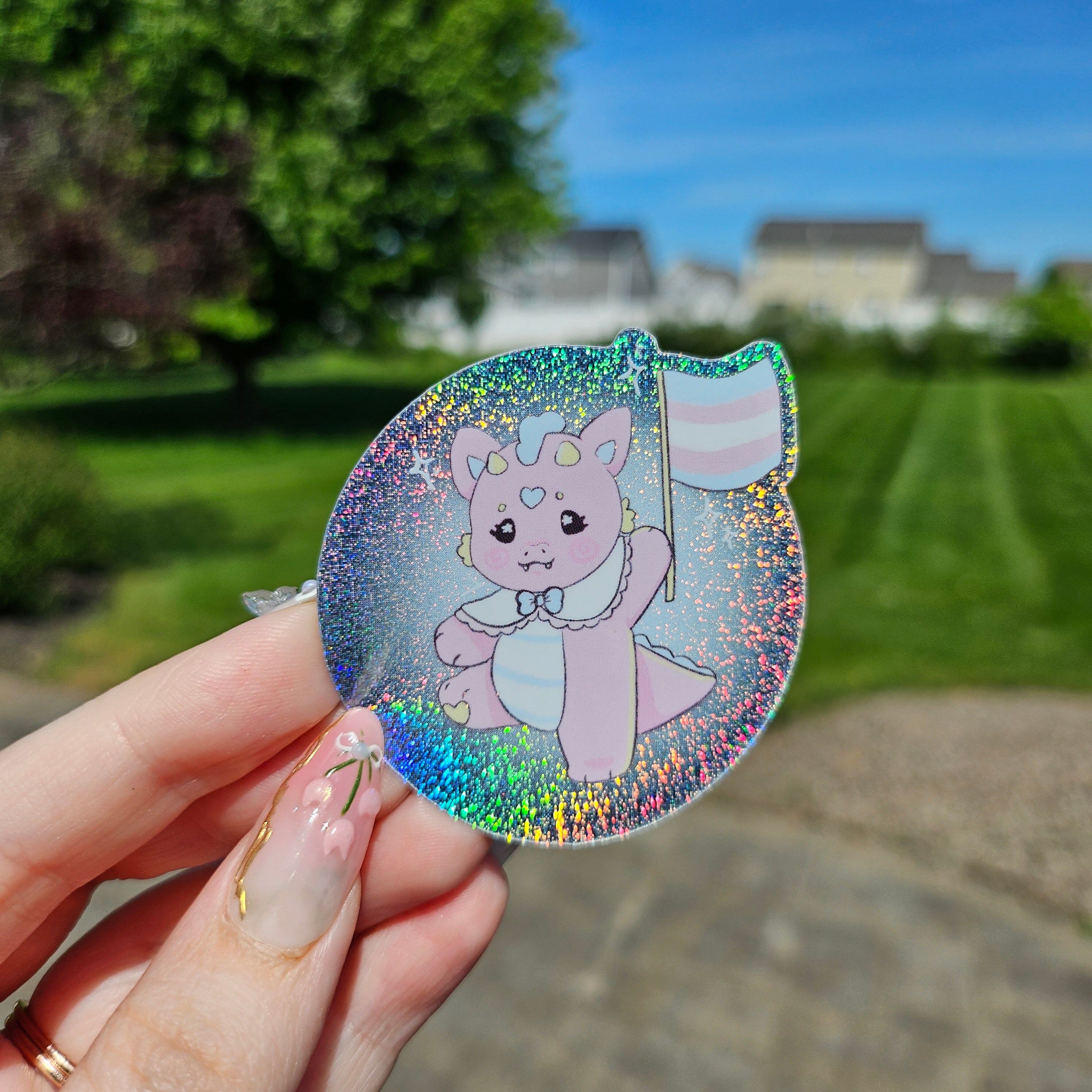 Trans Rights! Dragon Glitter Sticker Boba Tea Kawaii Cutecore Pride - Etsy