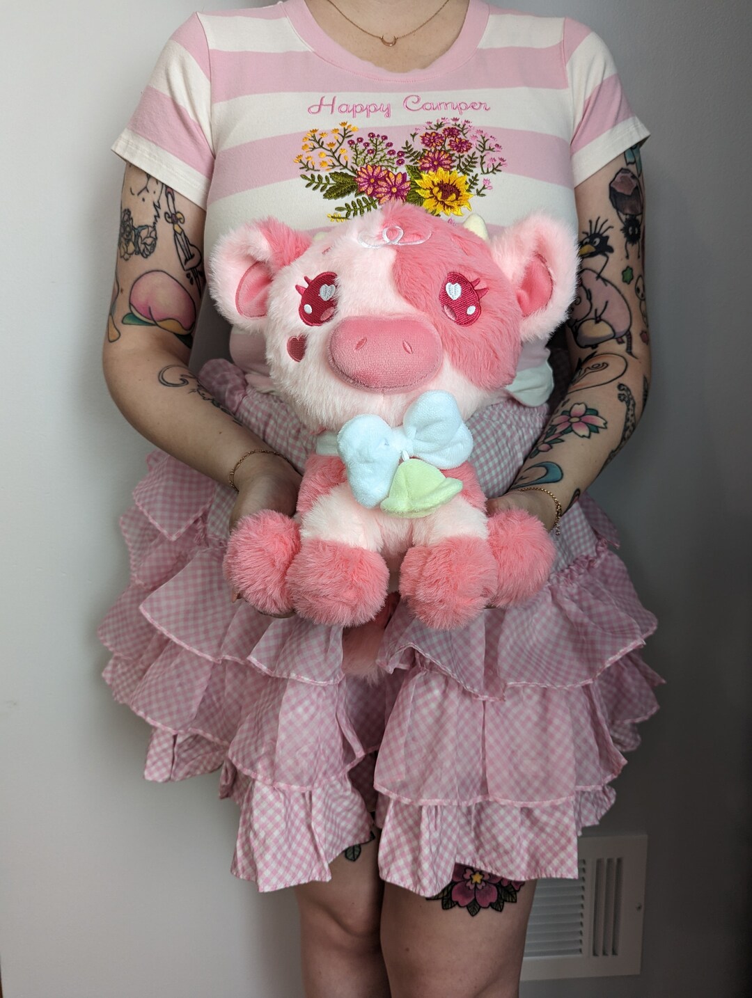 Parfait the Raspberry Cow Plush Kawaii Gift for Kids Cottagecore ...