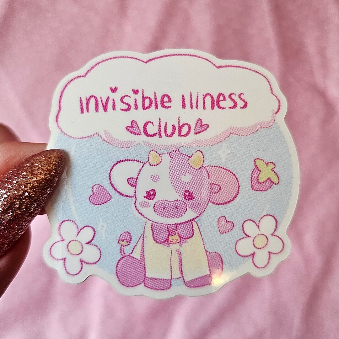 Invisible Illness Strawberry Cow Sticker Disability Representation ...