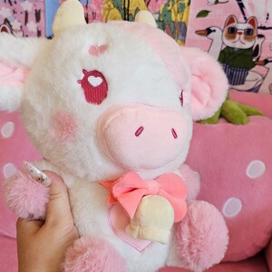 Milkshake the Strawberry Cow Plush Kawaii Gift for Kids Cottagecore - Etsy