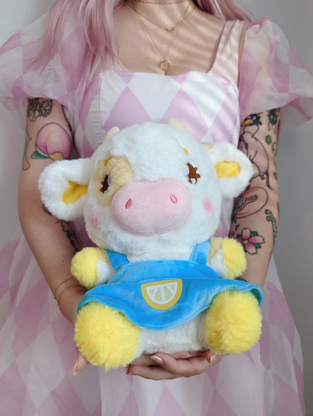 Sunshine the Lemon Cow Plush Kawaii Gift for Kids Cottagecore Stuffed ...