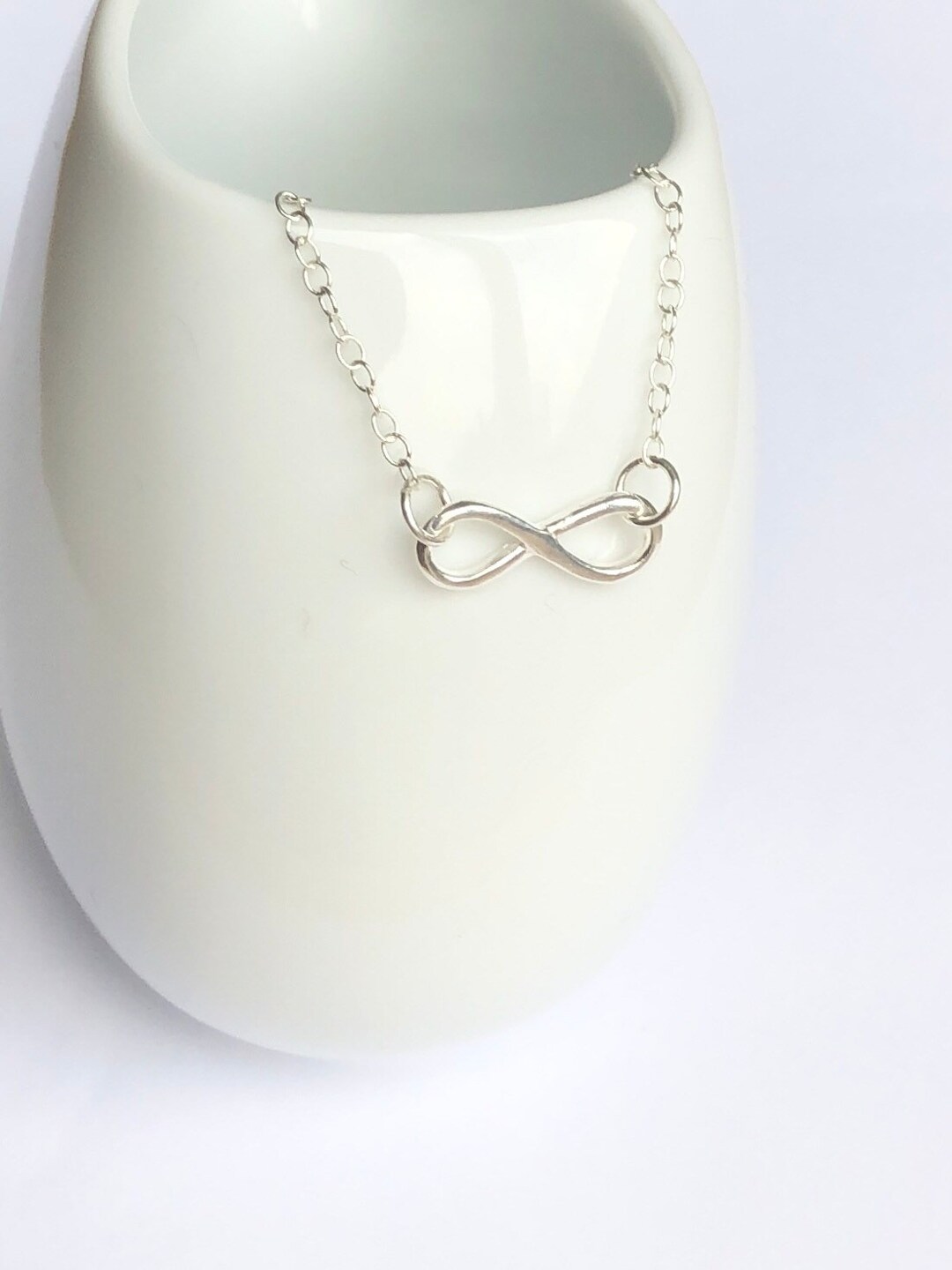 Infinity Necklace, Sterling Silver Infinity Symbol Necklace, Dainty ...