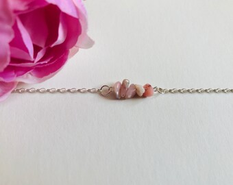 Pink Opal Bracelet Sterling Silver October Birthstone Gift - Etsy