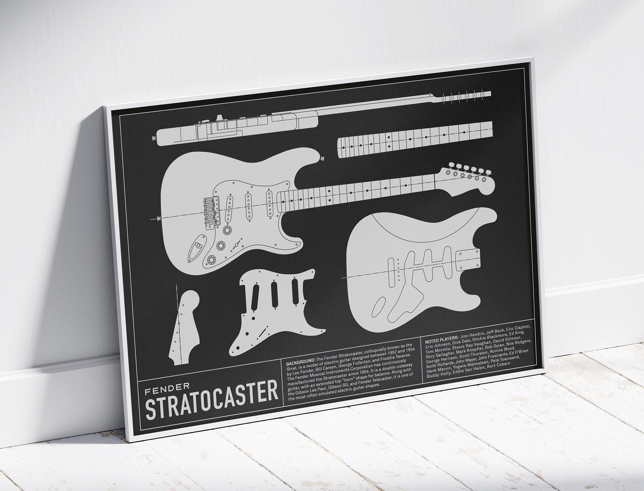 Fender Stratocaster Guitar Screen Print - Etsy