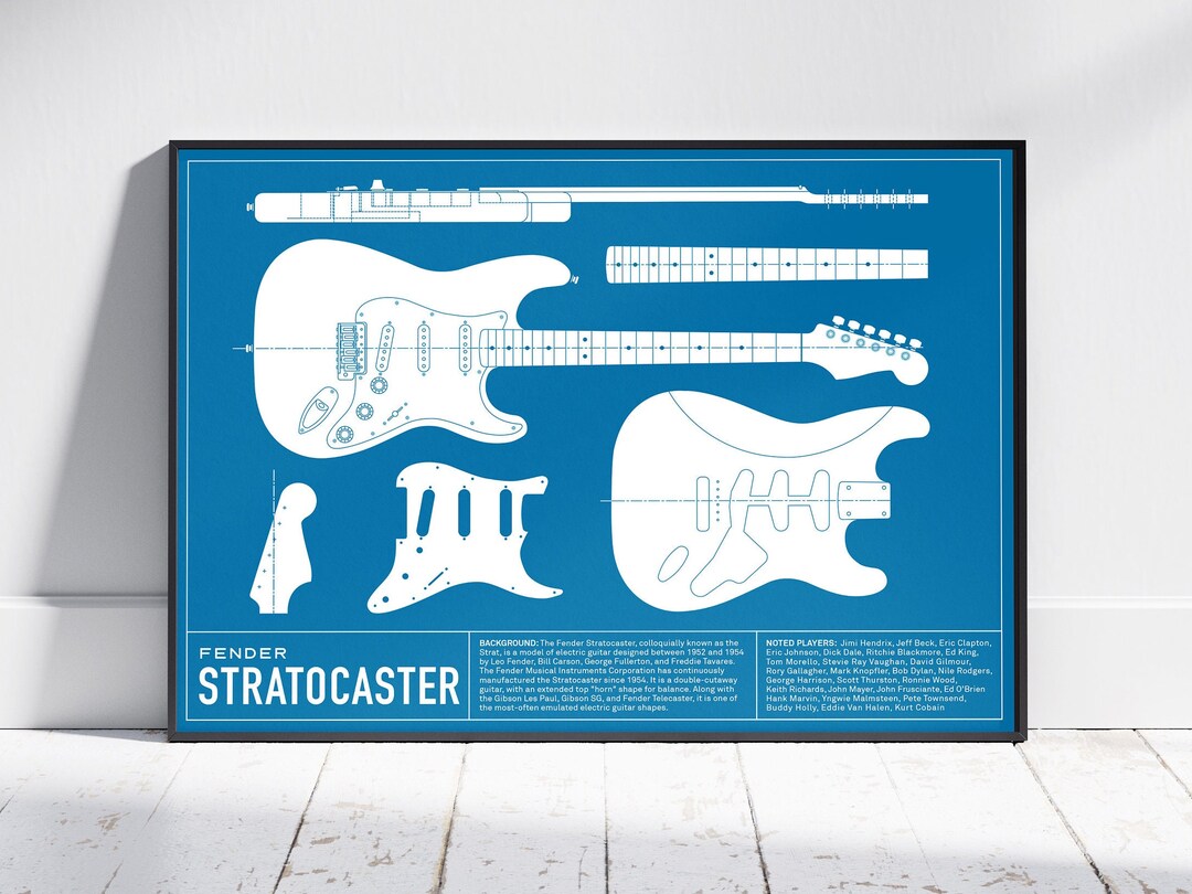 Fender Stratocaster Guitar Screen Print A2 - Etsy