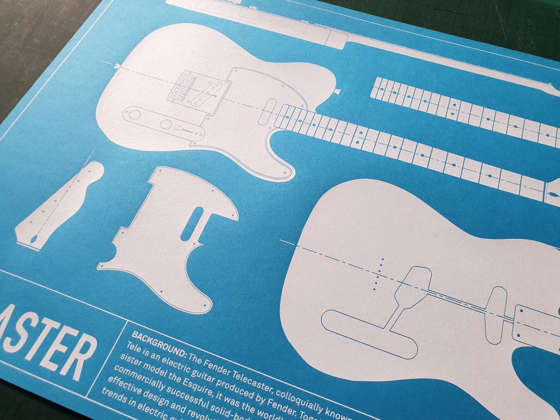 Fender Telecaster Guitar Screen Print - Etsy