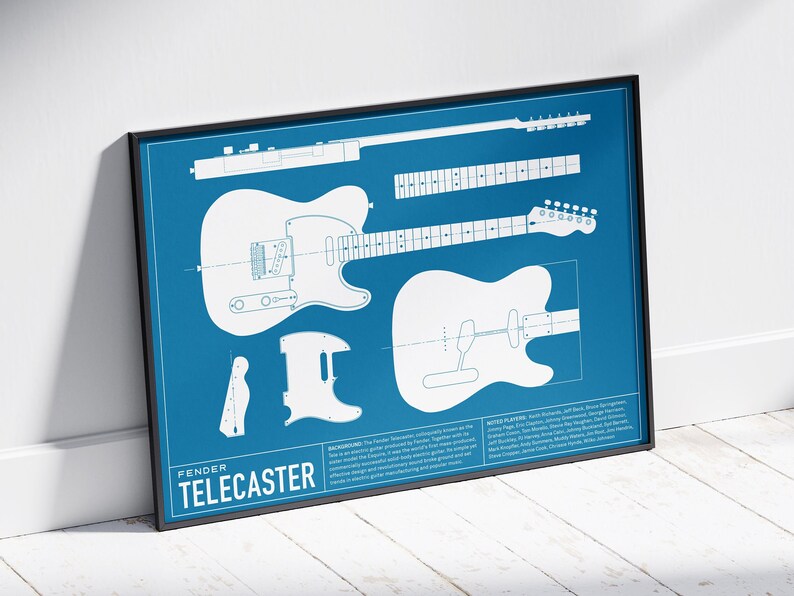 Fender Telecaster Guitar Screen Print - Etsy